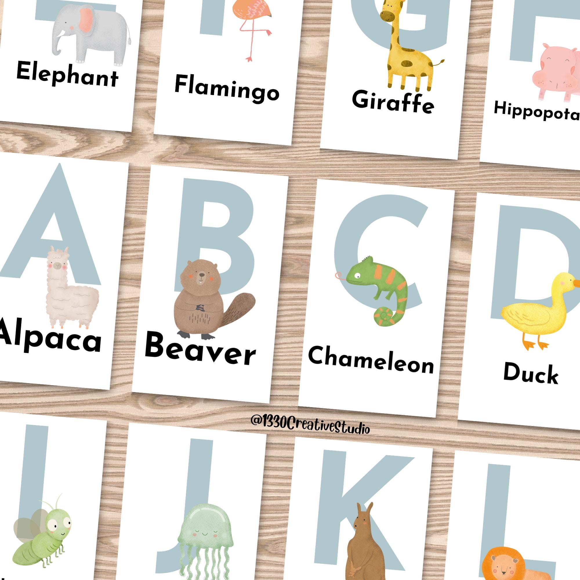 ABC Flashcards, Animal ABC Flashcards, Kid's Alphabet Flashcards ...
