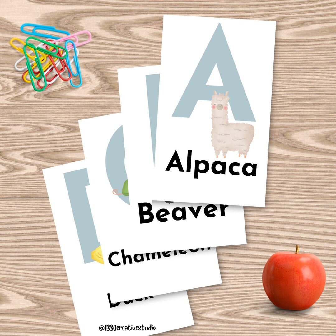 ABC Flashcards, Animal ABC Flashcards, Kid's Alphabet Flashcards ...