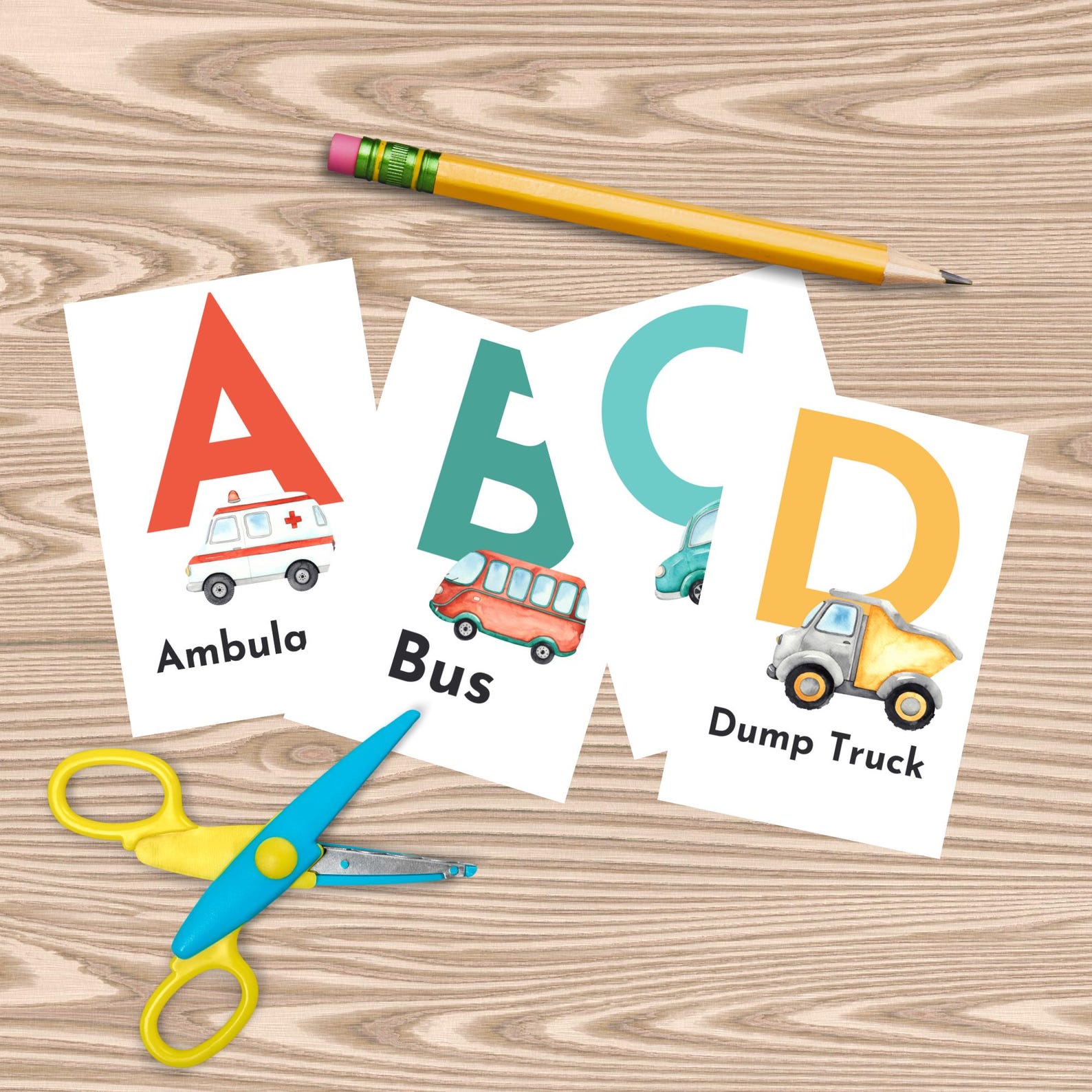 ABC Flashcards, Transportation ABC Flashcards, Kid's ABC Flashcards ...