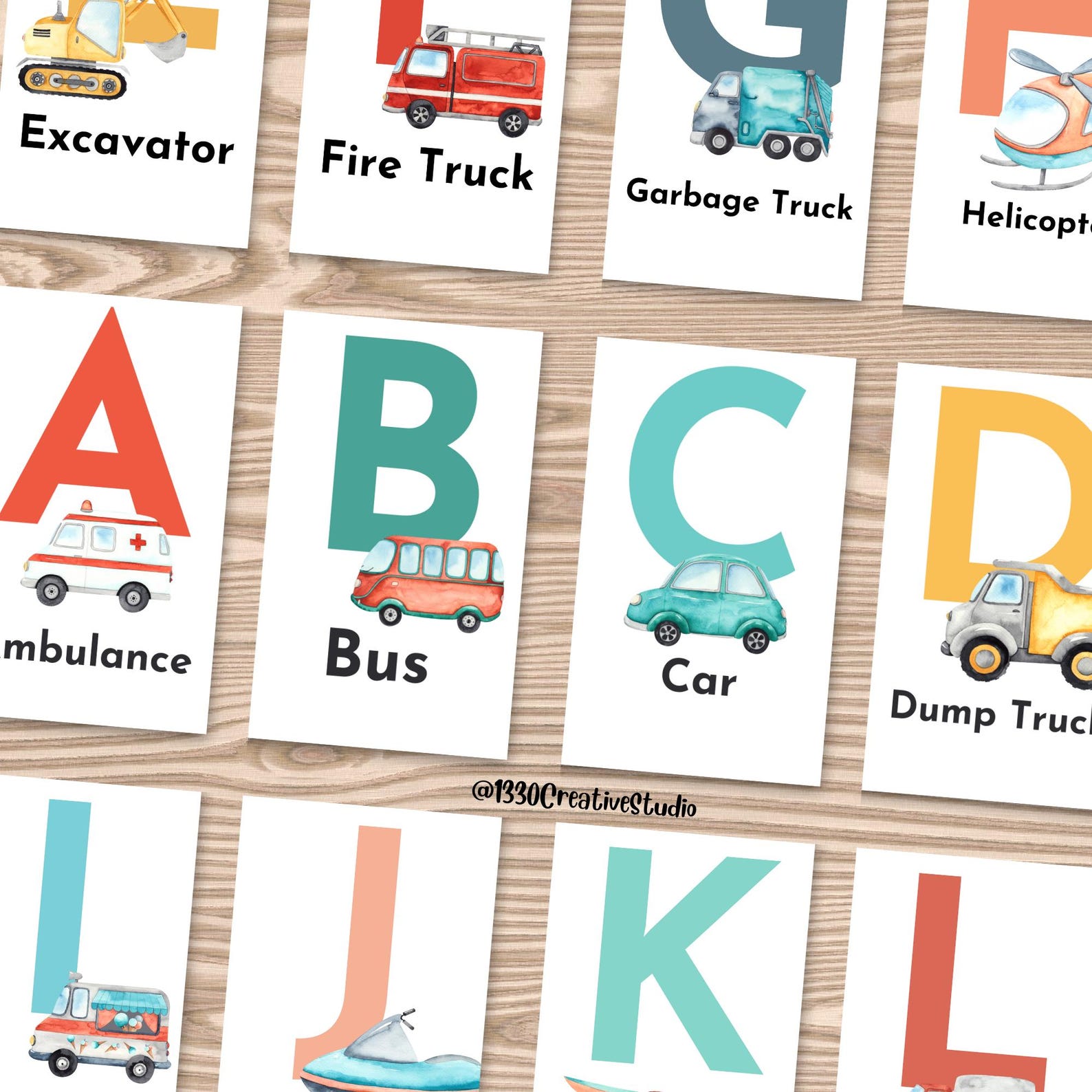 ABC Flashcards, Transportation ABC Flashcards, Kid's ABC Flashcards ...