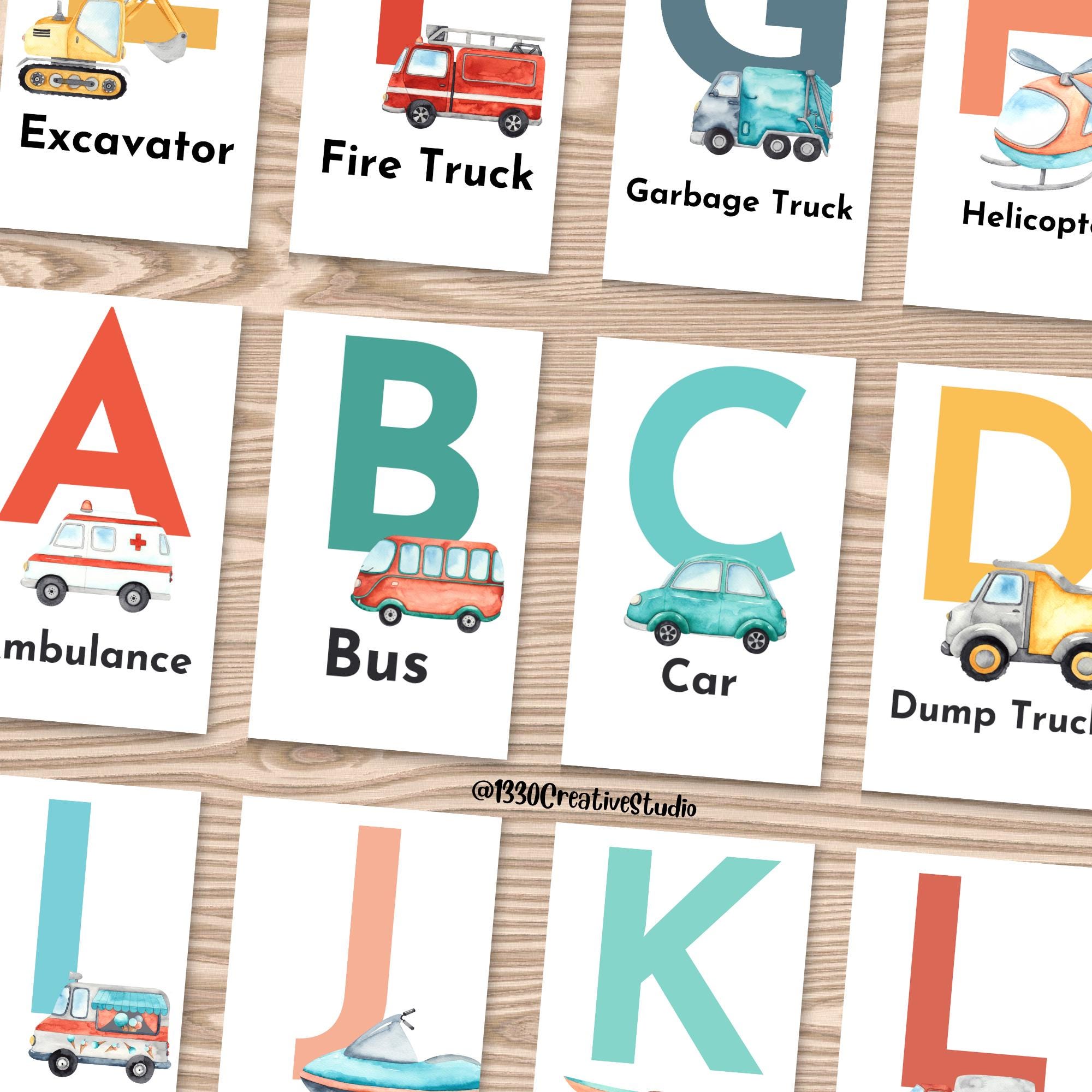 ABC Flashcards, Transportation ABC Flashcards, Kid's ABC Flashcards ...