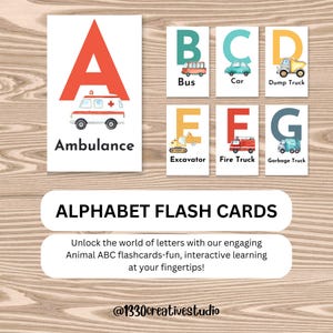 ABC Flashcards, Transportation ABC Flashcards, Kid's ABC Flashcards ...