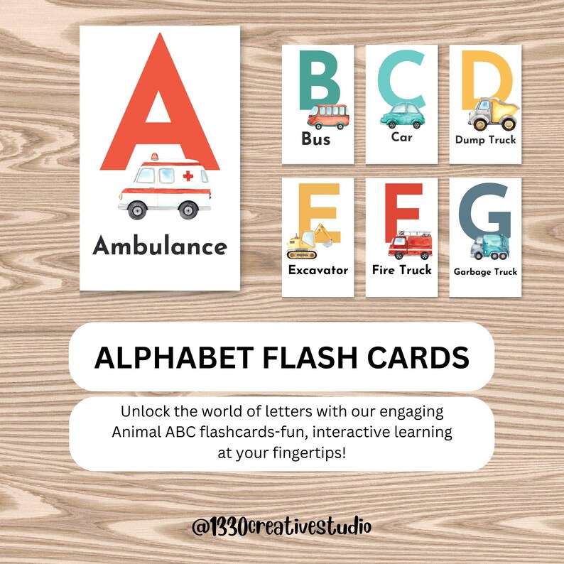 ABC Flashcards, Transportation ABC Flashcards, Kid's ABC Flashcards ...