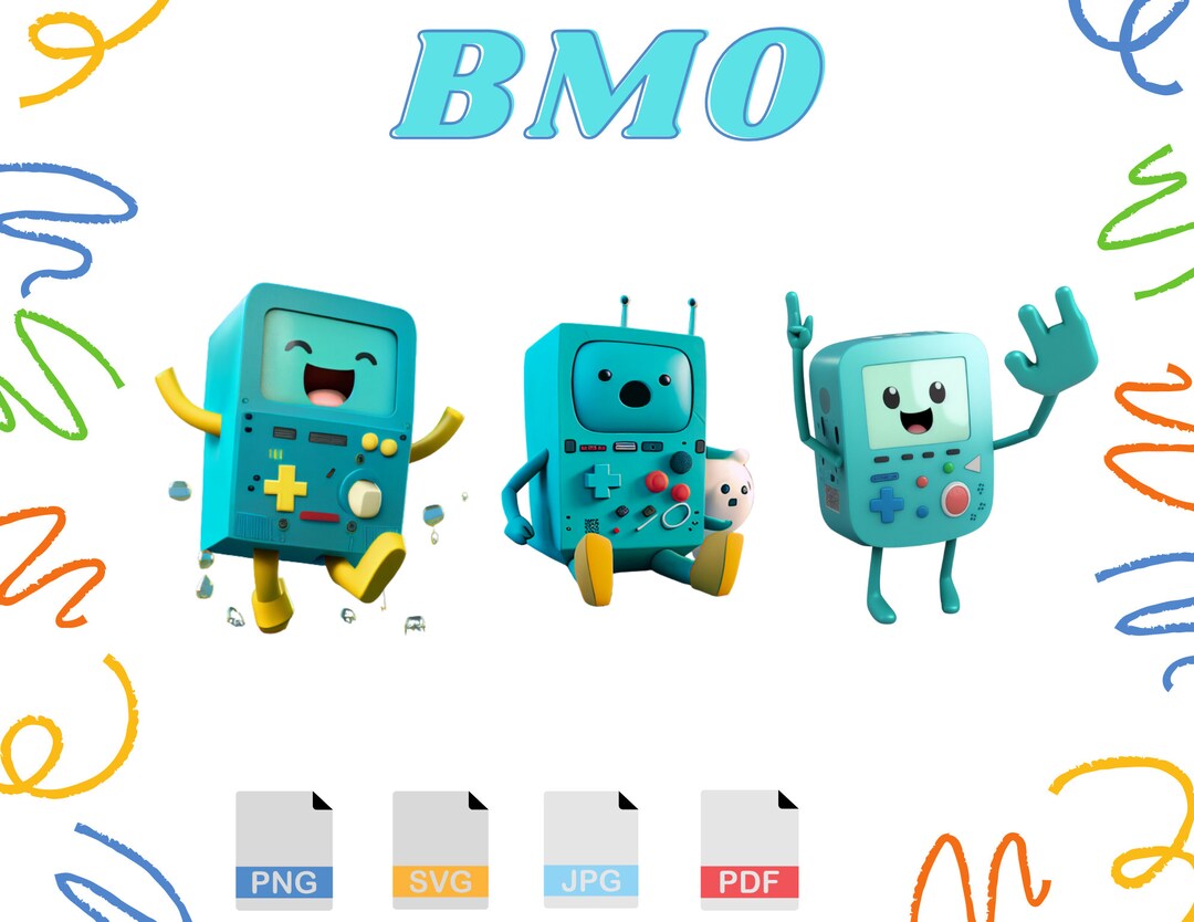 3D Clip Arts of BMO Inspired From Adventure Time, Instant Download, Png ...