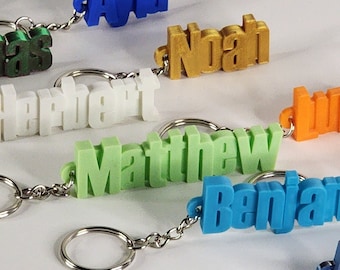 Personalised Keyring Personalized Keychain 3D Printed Party Bag Fillers ...