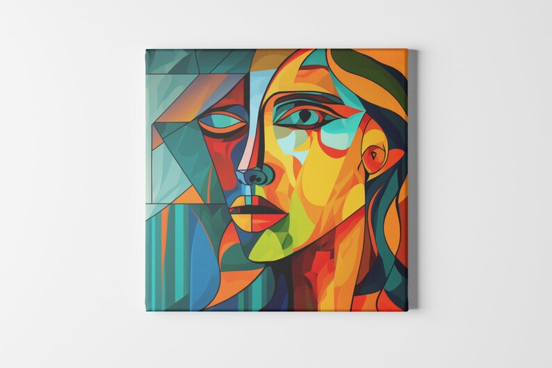 Abstract Cubism Digital Art Downloadable Printable Wall Art, PNG Format ...