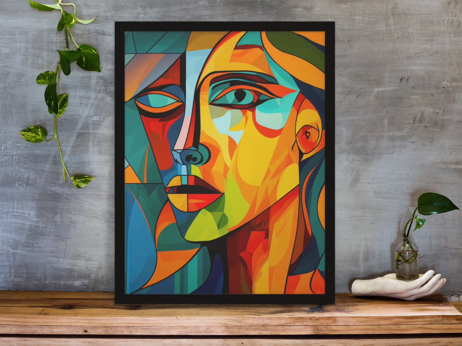 Abstract Cubism Digital Art Downloadable Printable Wall Art, PNG Format ...