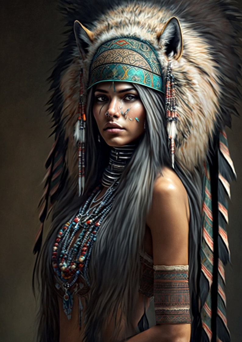 Native American Woman Wall Art High Resolution Digital - Etsy
