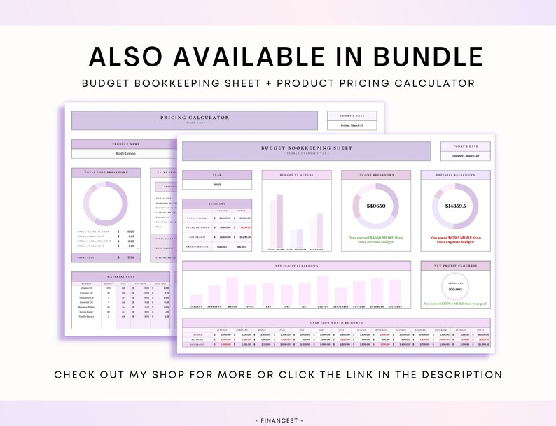 Purple Product Pricing Calculator Pricing Template Business - Etsy