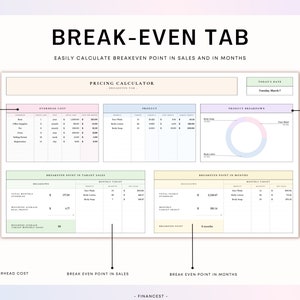 Product Pricing Calculator, Pricing Template, Business Spreadsheet, BEP ...