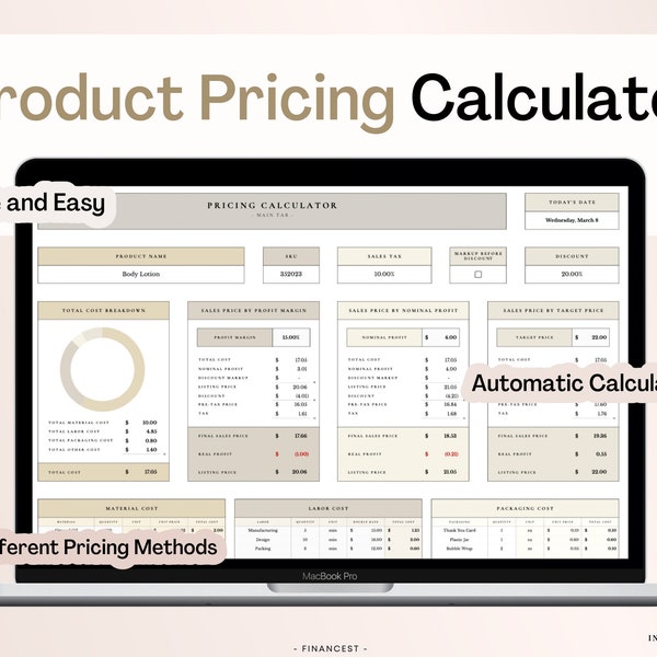 Pricing Template Excel - Etsy Pricing Template Excel - Etsy