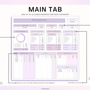 Purple Product Pricing Calculator, Pricing Template, Business Sheet ...