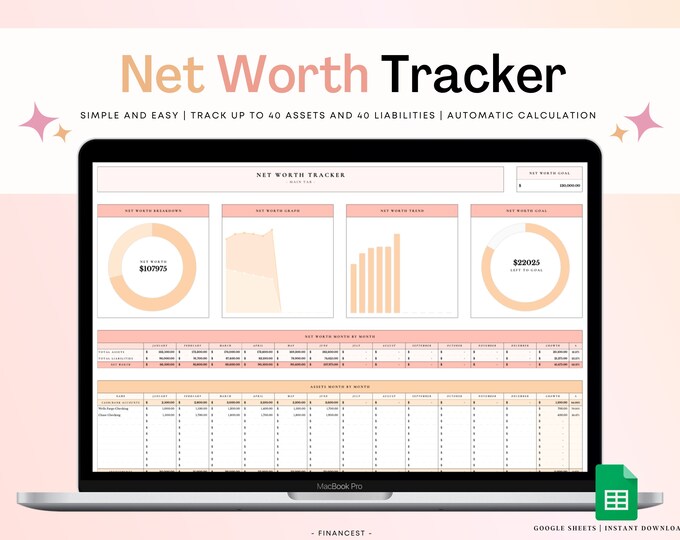 Annual Budget and Net Worth Dashboards Combo - Etsy Canada