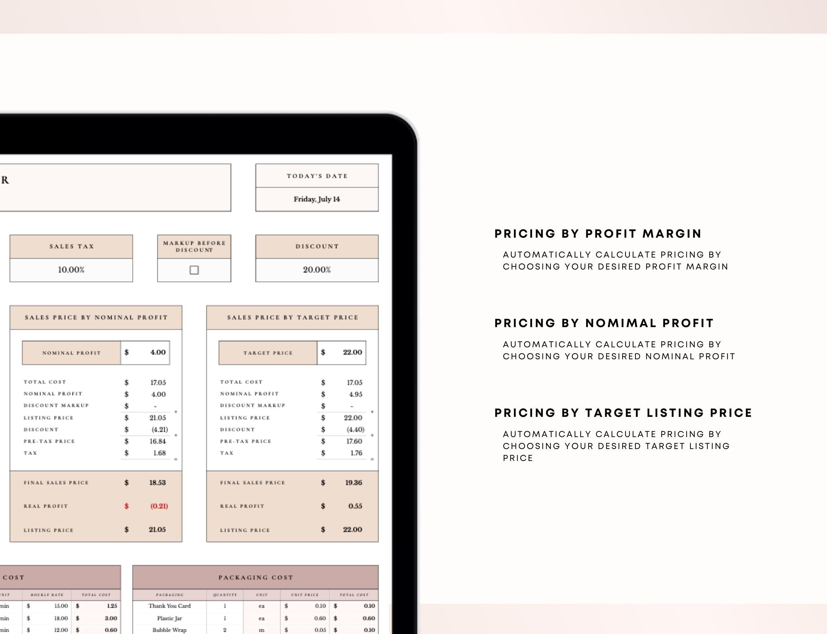 Brown Tone Product Pricing Calculator, Pricing Template, Business ...