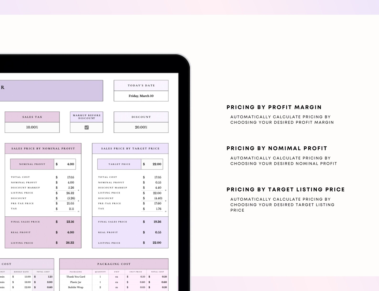 Purple Small Business Spreadsheet Bundle, Easy Bookkeeping, Product ...