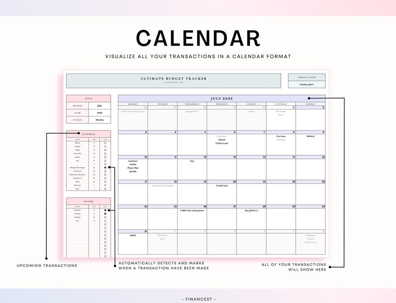 Pink Purple Monthly Budget Spreadsheet, Yearly Budget, Google Sheet ...