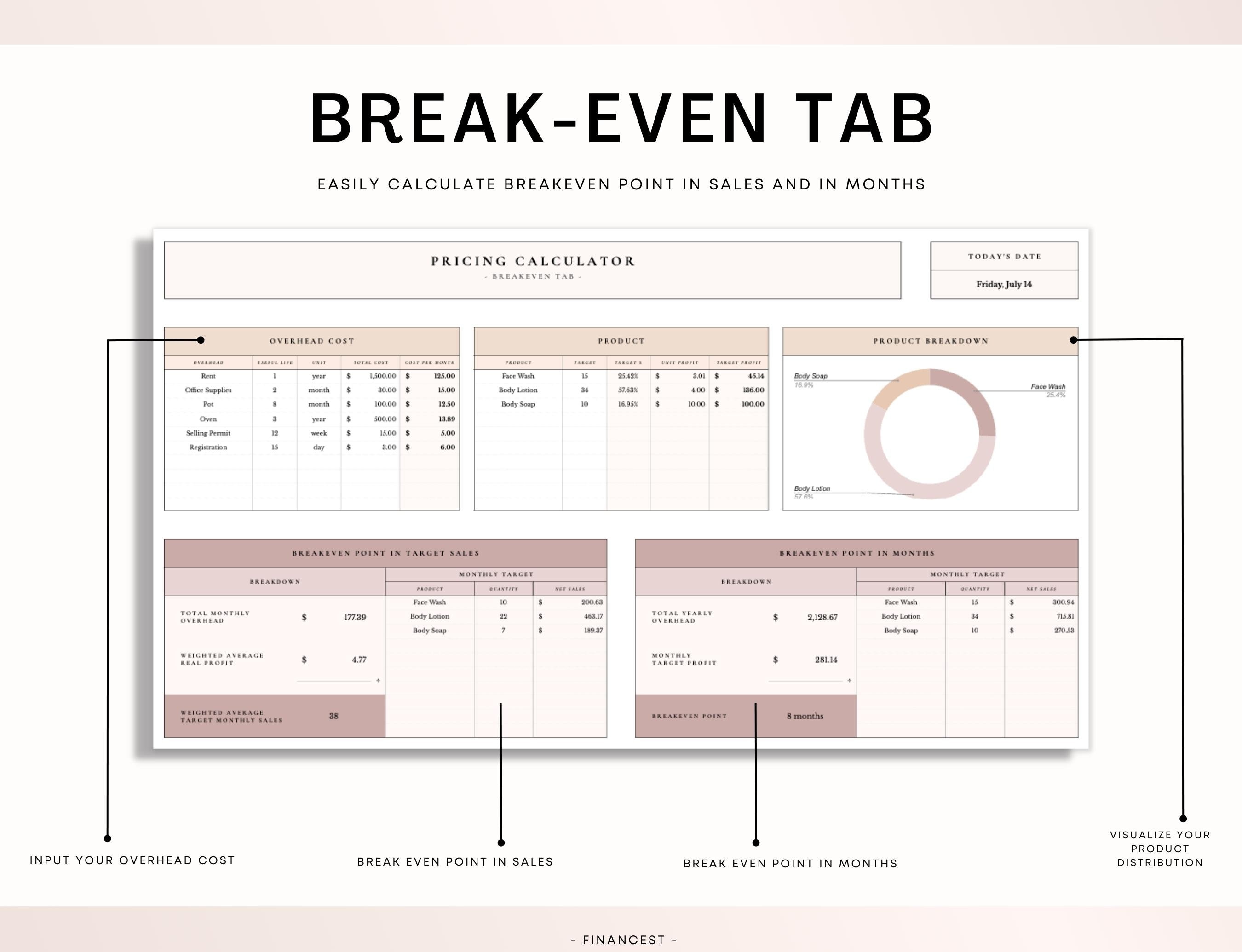 Brown Tone Product Pricing Calculator, Pricing Template, Business ...
