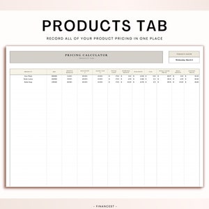 Product Pricing Calculator, Pricing Template, Business Spreadsheet, BEP ...