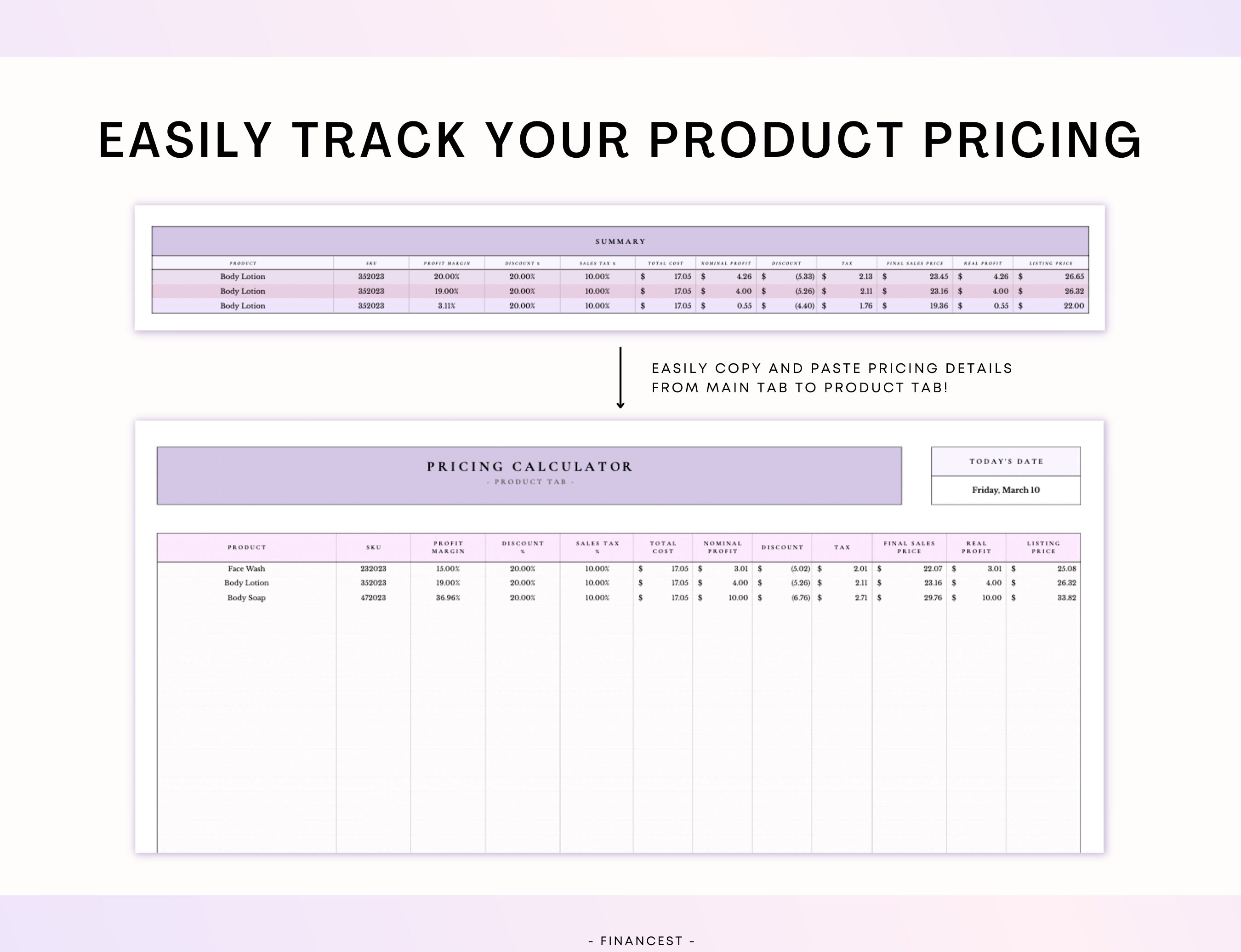 Purple Product Pricing Calculator Pricing Template Business - Etsy