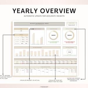 Easy Beige Ultimate Bookkeeping Sheet, All in One, Income & Expense ...