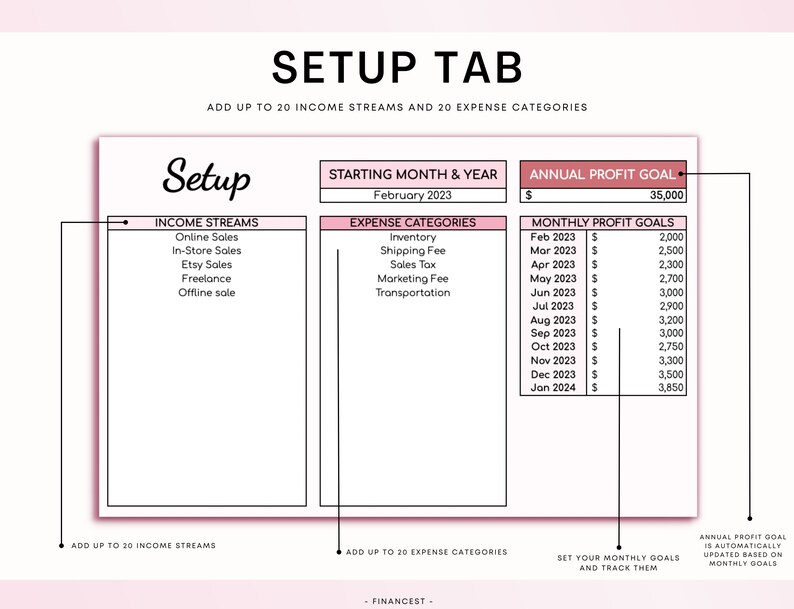 Easy Bookkeeping Template, Income Tracker, Expense Tracker, Business Tracker, Accounting ...