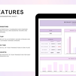 Easy Purple Ultimate Bookkeeping Sheet, All in One Bookkeeping ...