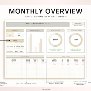 Easy Beige Ultimate Bookkeeping Sheet, All in One, Income & Expense ...
