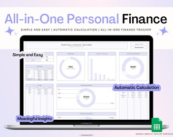 Purple Small Business Spreadsheet Bundle Easy Bookkeeping - Etsy
