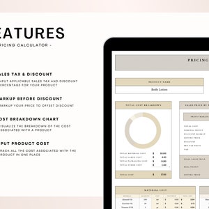 Product Pricing Calculator, Pricing Template, Business Spreadsheet, BEP ...