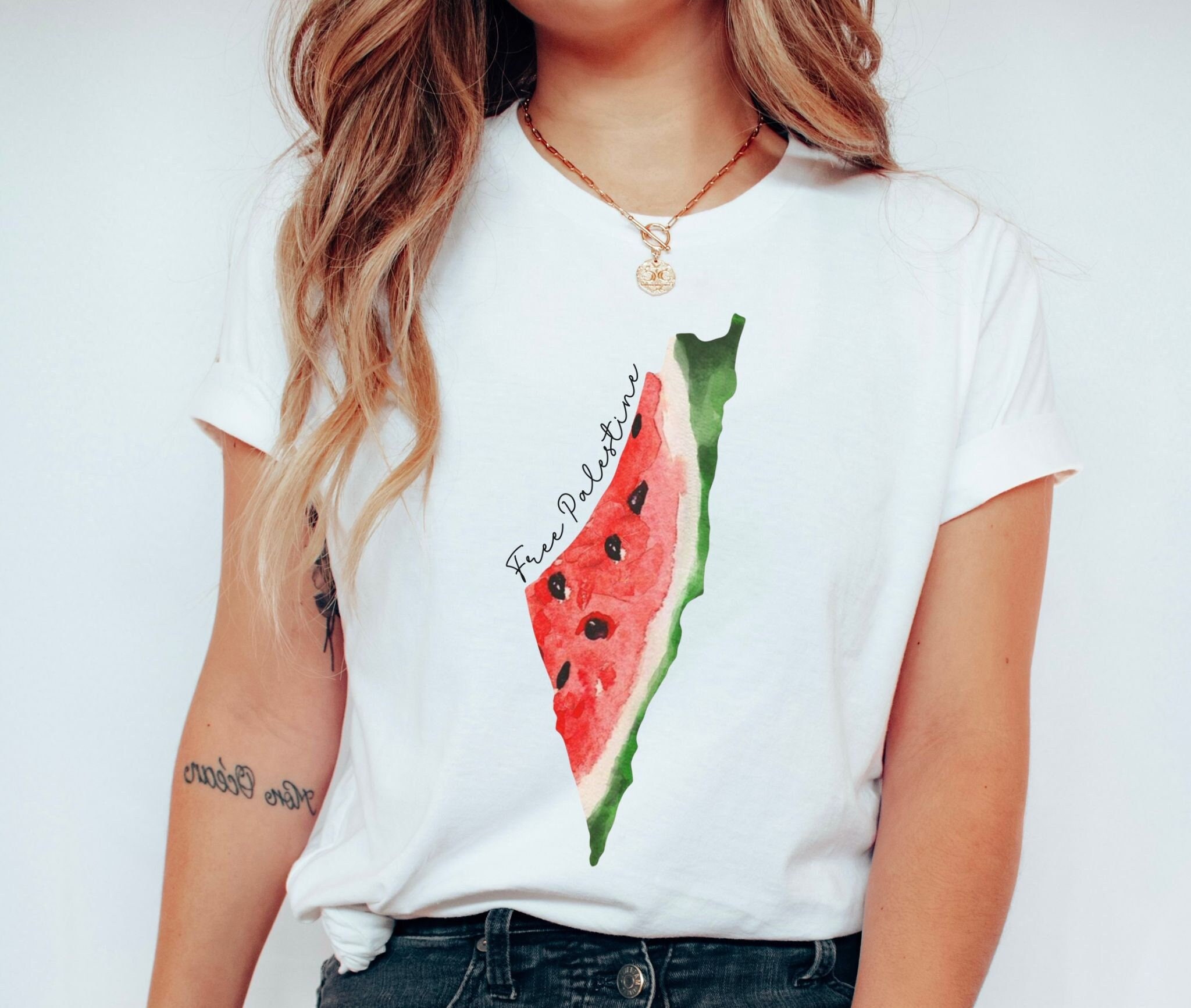 Watercolor Watermelon Map of Palestine Shirt, Watermelon Shirt ...