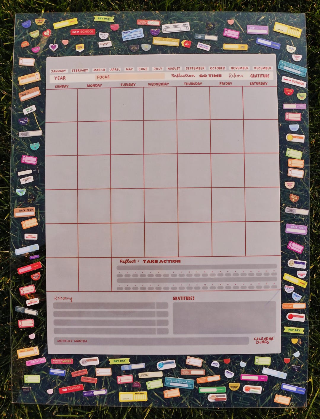 Whiteboard Calendar - Dry Erase Moon Cycle & Charcoal Wall Planner ...