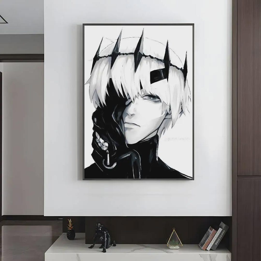Tokyo Ghoul Canvas Wall Art & Ken Kaneki Manga Panel Poster | Black and ...