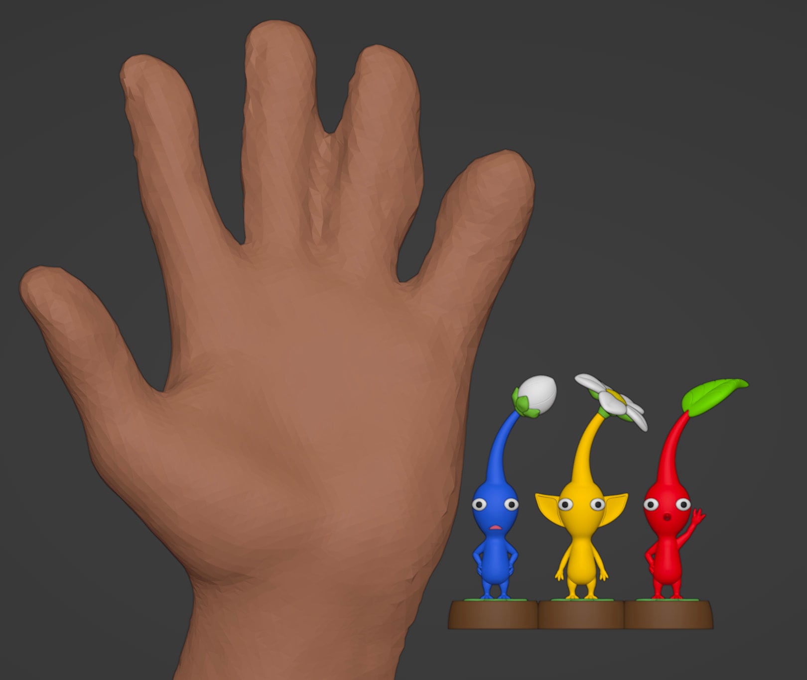 Pikmin Inspired Red, Blue, Yellow Pikmin Models DIGITAL STL 3D Print ...