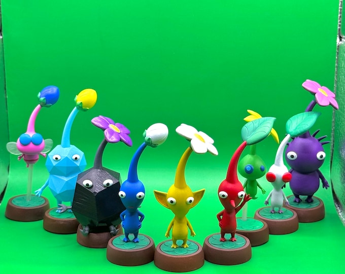 Buff Pikmin Figurines, Resin 3D Prints | Vibrant Red, Blue, Yellow ...