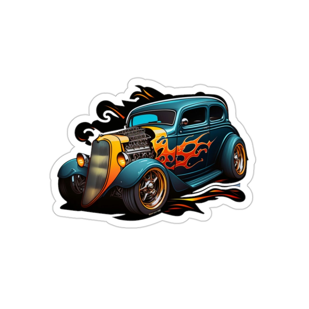 Make a Statement With This Sleek Hot Rod Sticker, Featuring Bold Old ...