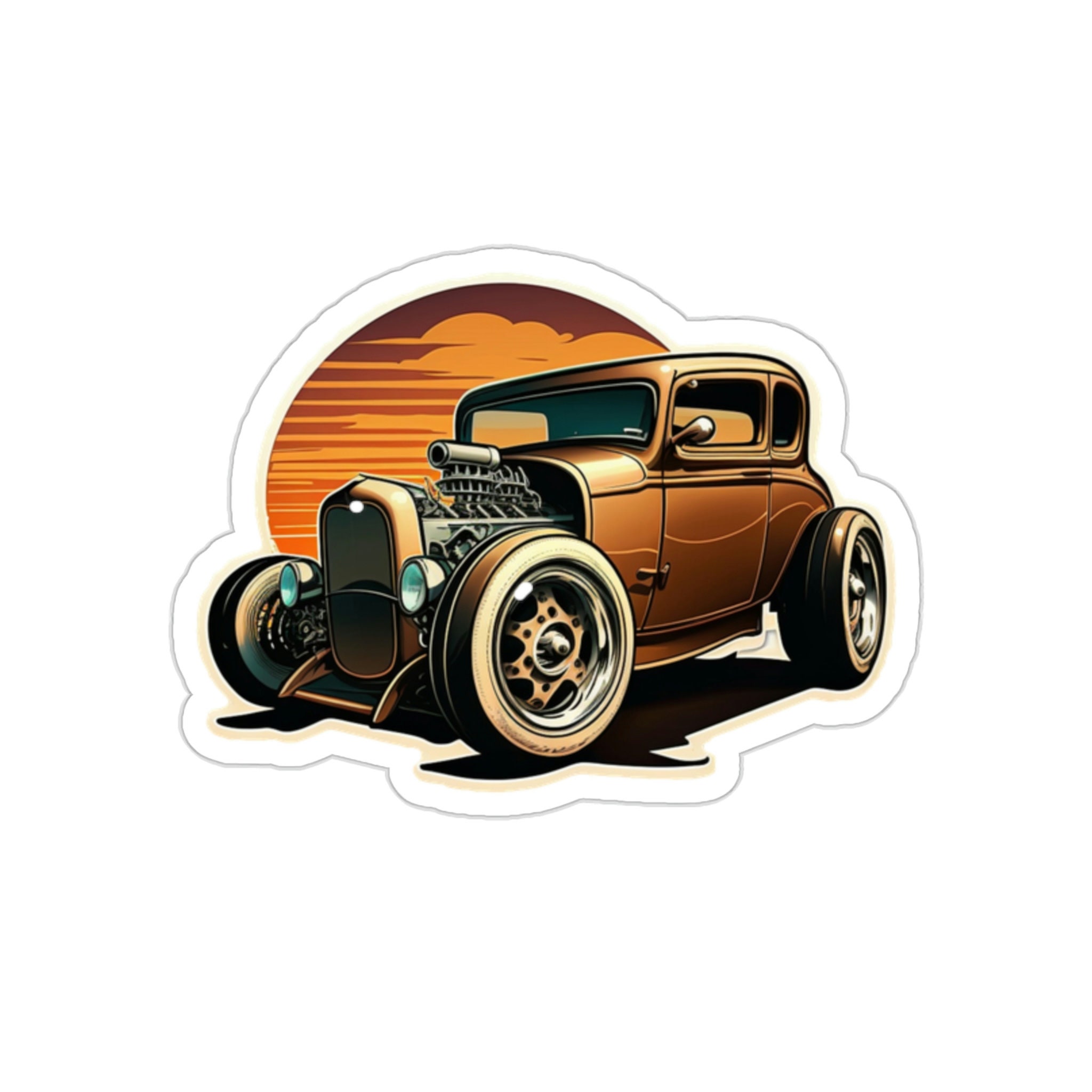 Make a Statement With This Sleek Hot Rod Sticker, Featuring Bold Old ...