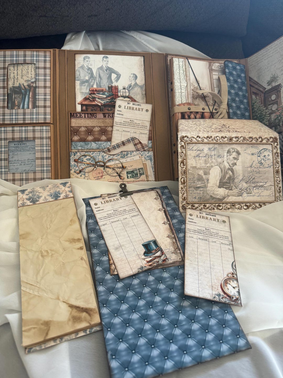 Handmade Folio, Gentleman’s Themed Pocketbook, Keepsake, Memory Book ...