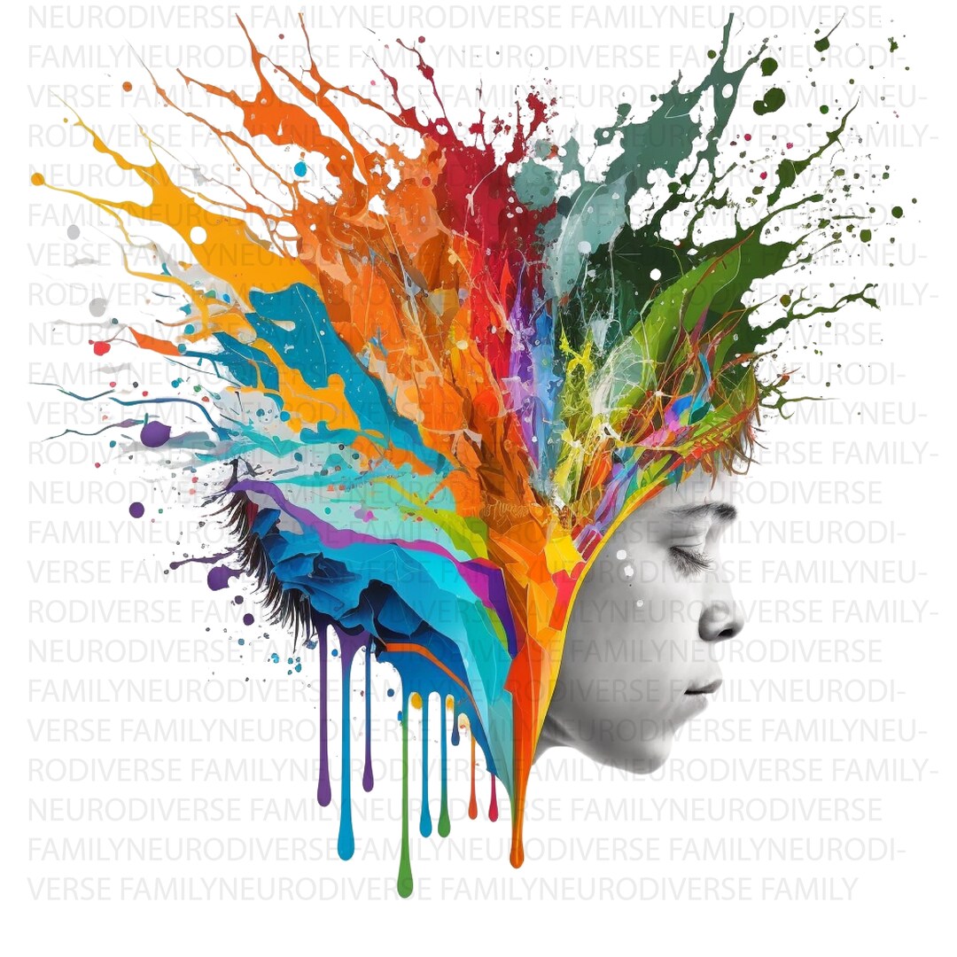 Neurodivergent Mind, Rainbow Brain, Autism Art, Inclusion Digital ...