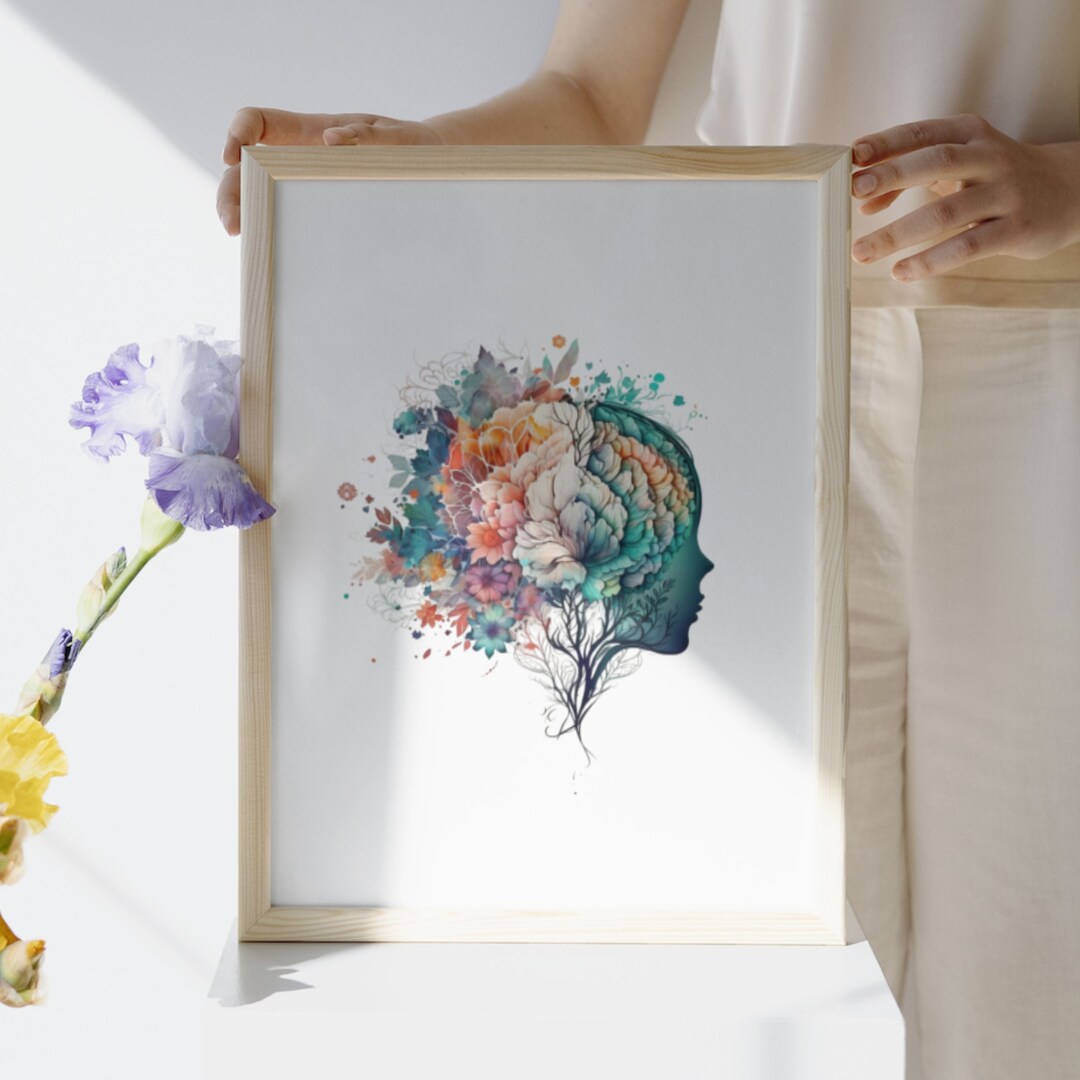Neuro Flowers, Rainbow Brain, Autism Art, Inclusion Digital Download ...