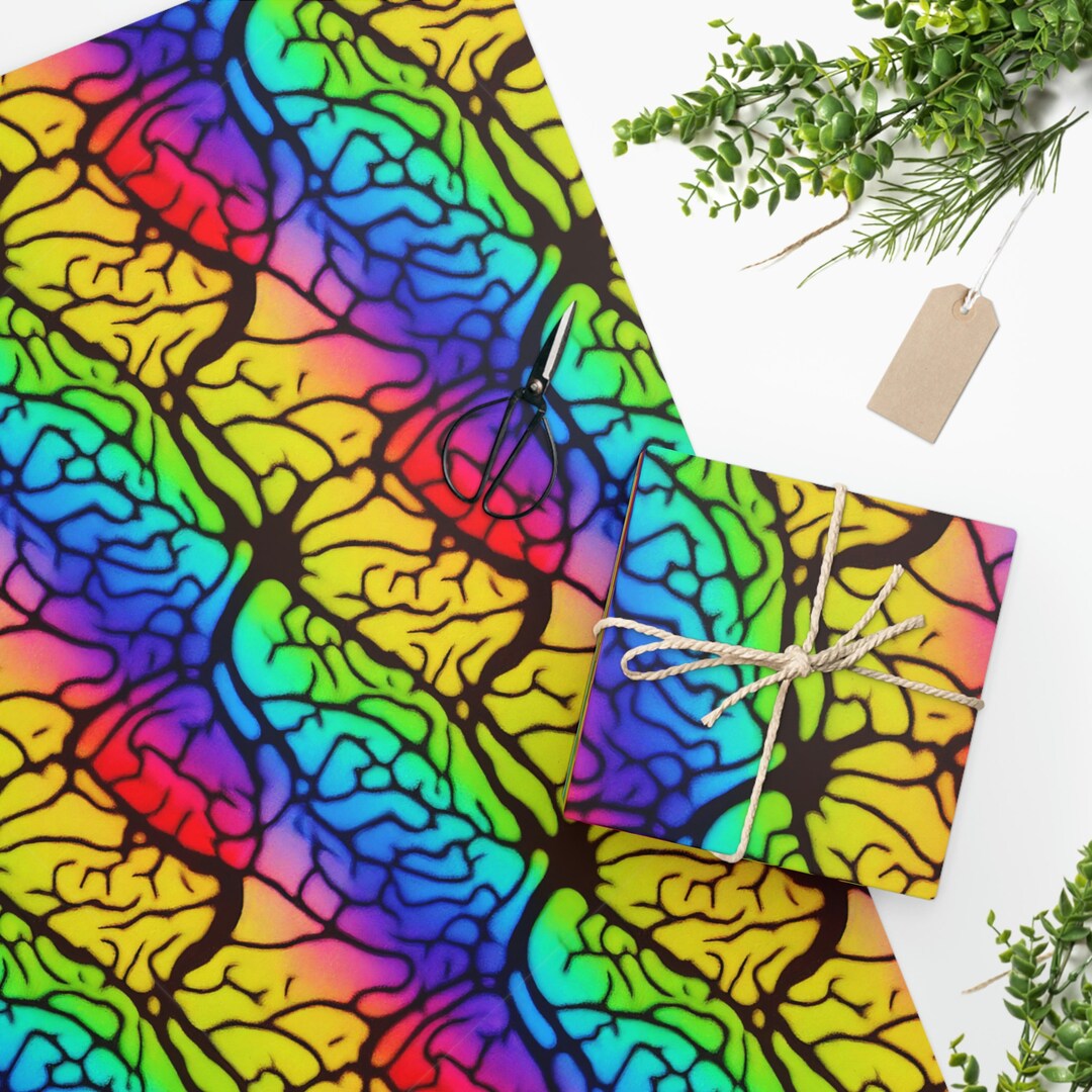 Neuro Flowers, Rainbow Brain, Autism Paper, Inclusion Wrapping Paper ...