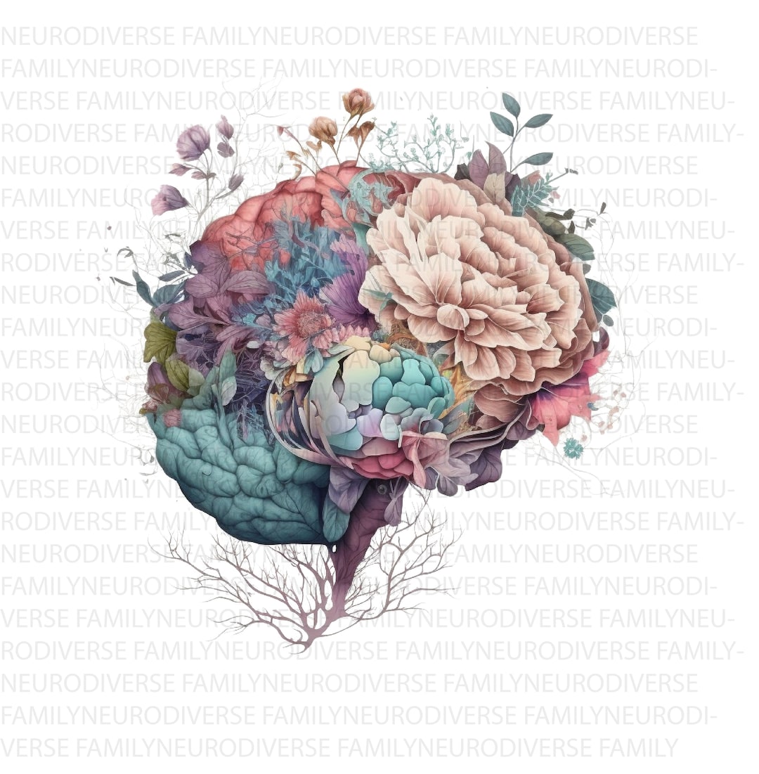 Neuro Flowers, Rainbow Brain, Autism Art, Inclusion Digital Download ...