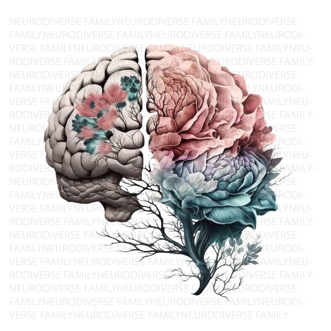 Neuro Flowers, Rainbow Brain, Autism Art, Inclusion Digital Download ...