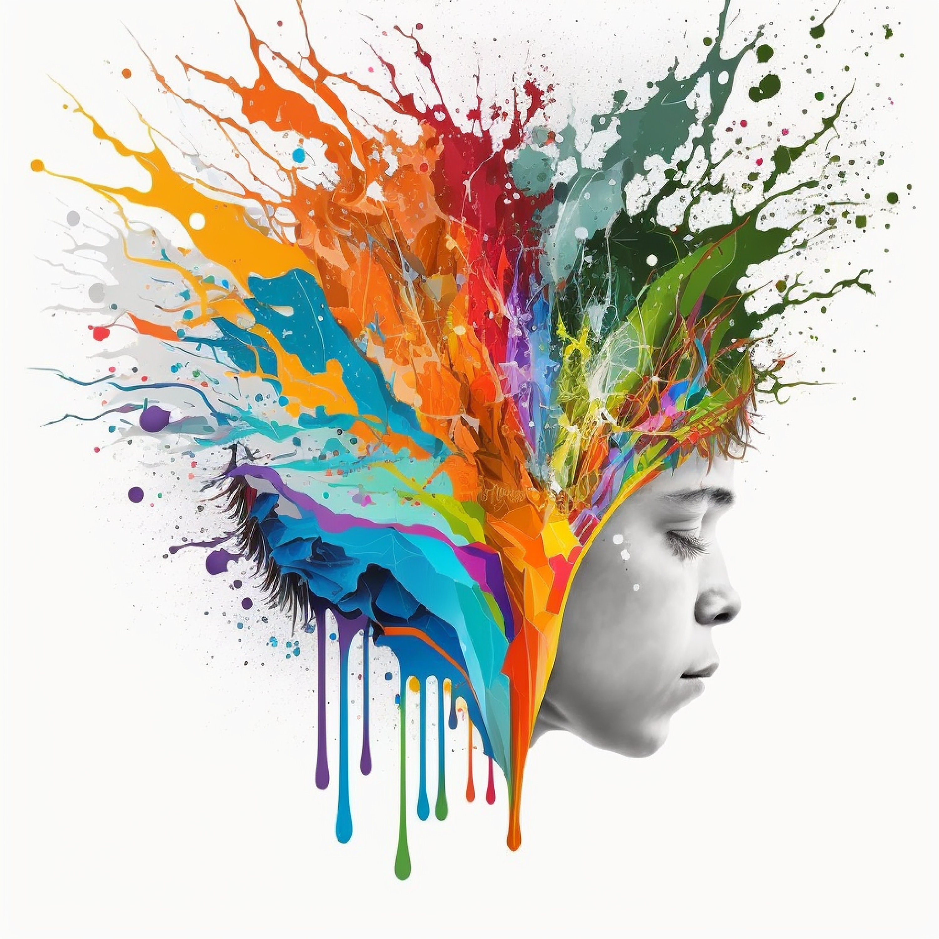 Neurodivergent Mind Rainbow Brain Autism Art Inclusion - Etsy