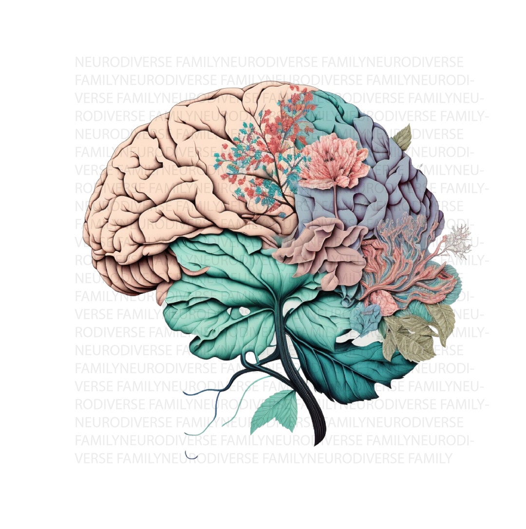 Neuro Flowers, Rainbow Brain, Autism Art, Inclusion Digital Download ...