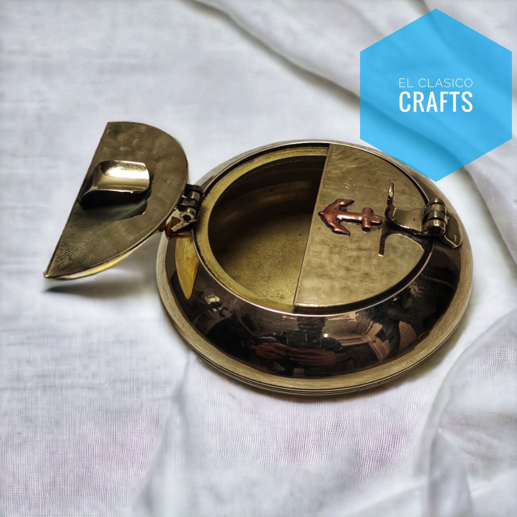 Vintage Nautical Brass Ashtray Cigar Cigarette Tobacco Marine Handmade ...