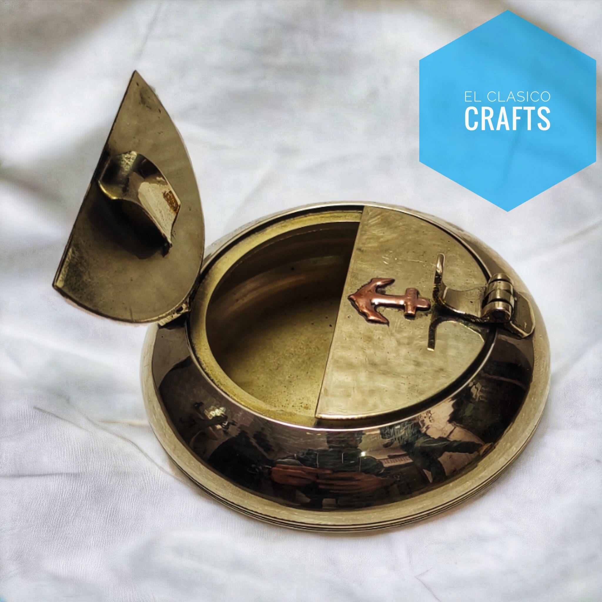 Vintage Nautical Brass Ashtray Cigar Cigarette Tobacco Marine Handmade ...