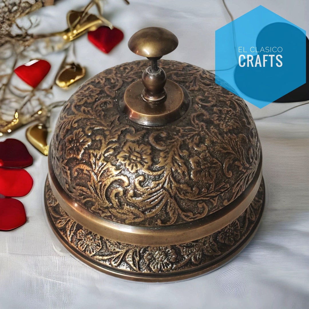 Handmade Aluminium Vintage Ornate Hotel Front Desk Bell Antique Sale ...