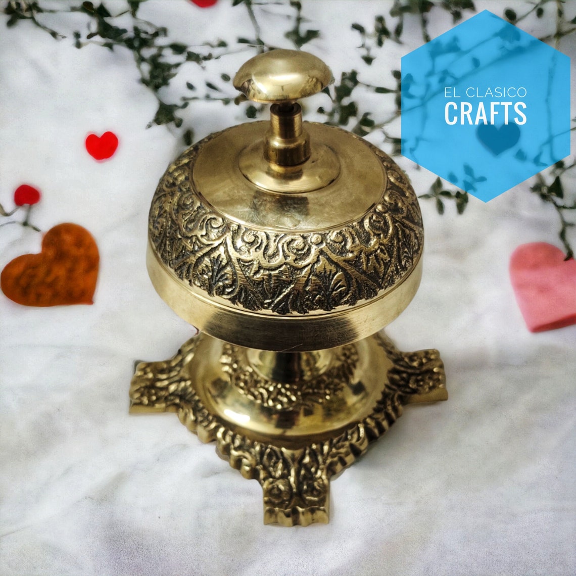 Vintage Bell Service Hotel Desk Counter Brass Reception Top - Etsy