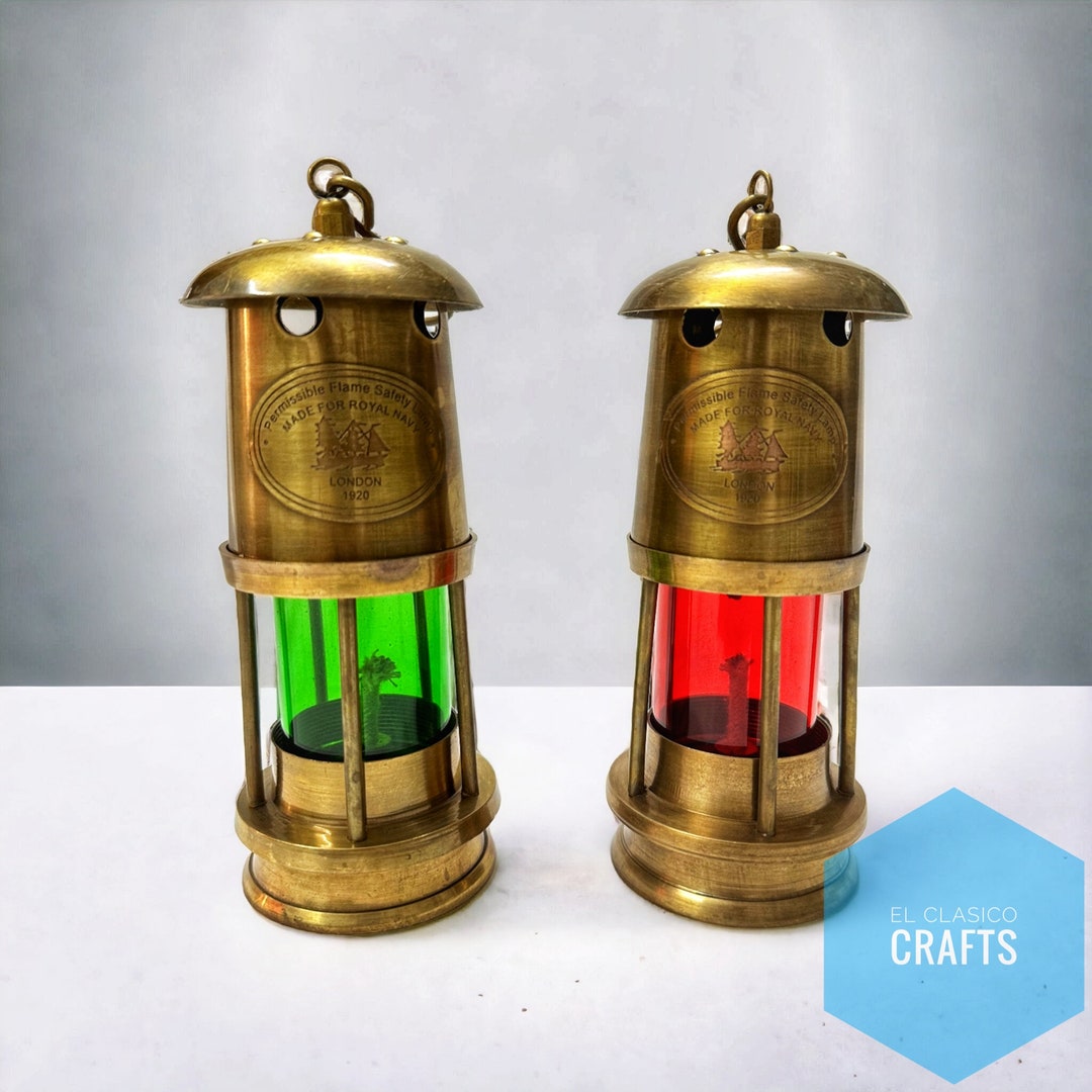 Set of 2 / Single Lantern Nautical Maritime Anchor Ship Lantern Vintage ...