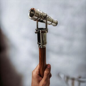Vintage Silver Nickel Brass & Wooden Walking Stick With Hidden ...